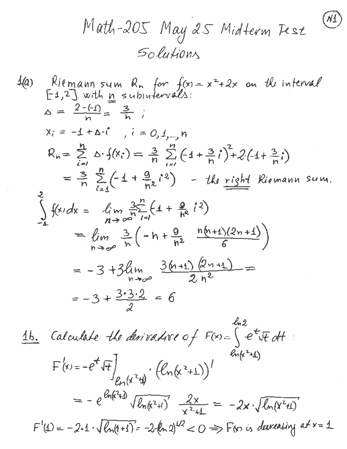 Exam 2016, answers - Math exam sample for midterm - MATH 205 - Studocu