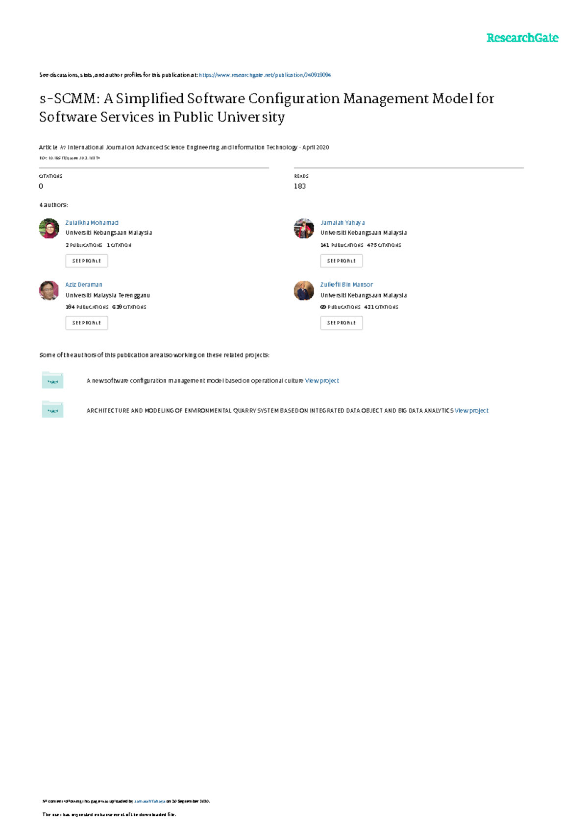 S-SCMM A Simplified Software Configuration Managem - See discussions ...
