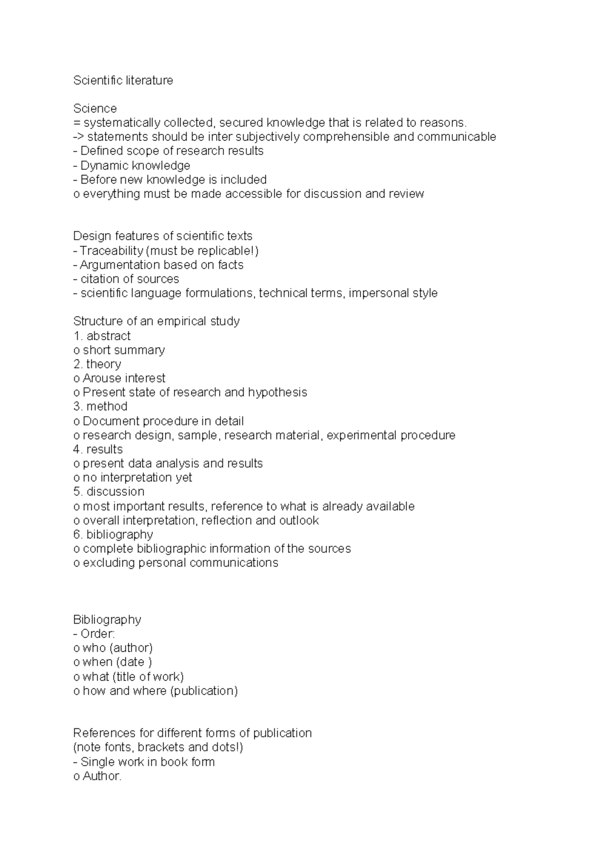 Scientific literature - Scientific literature Science = systematically ...