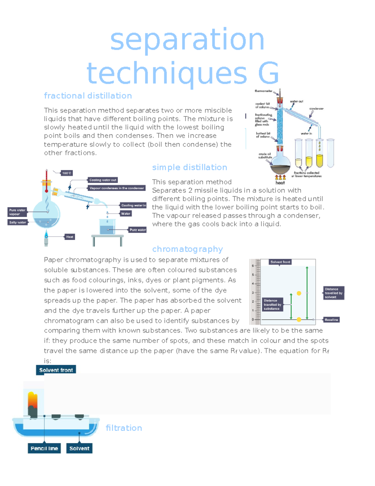 Separation Techniques - separation techniques G fractional distillation ...
