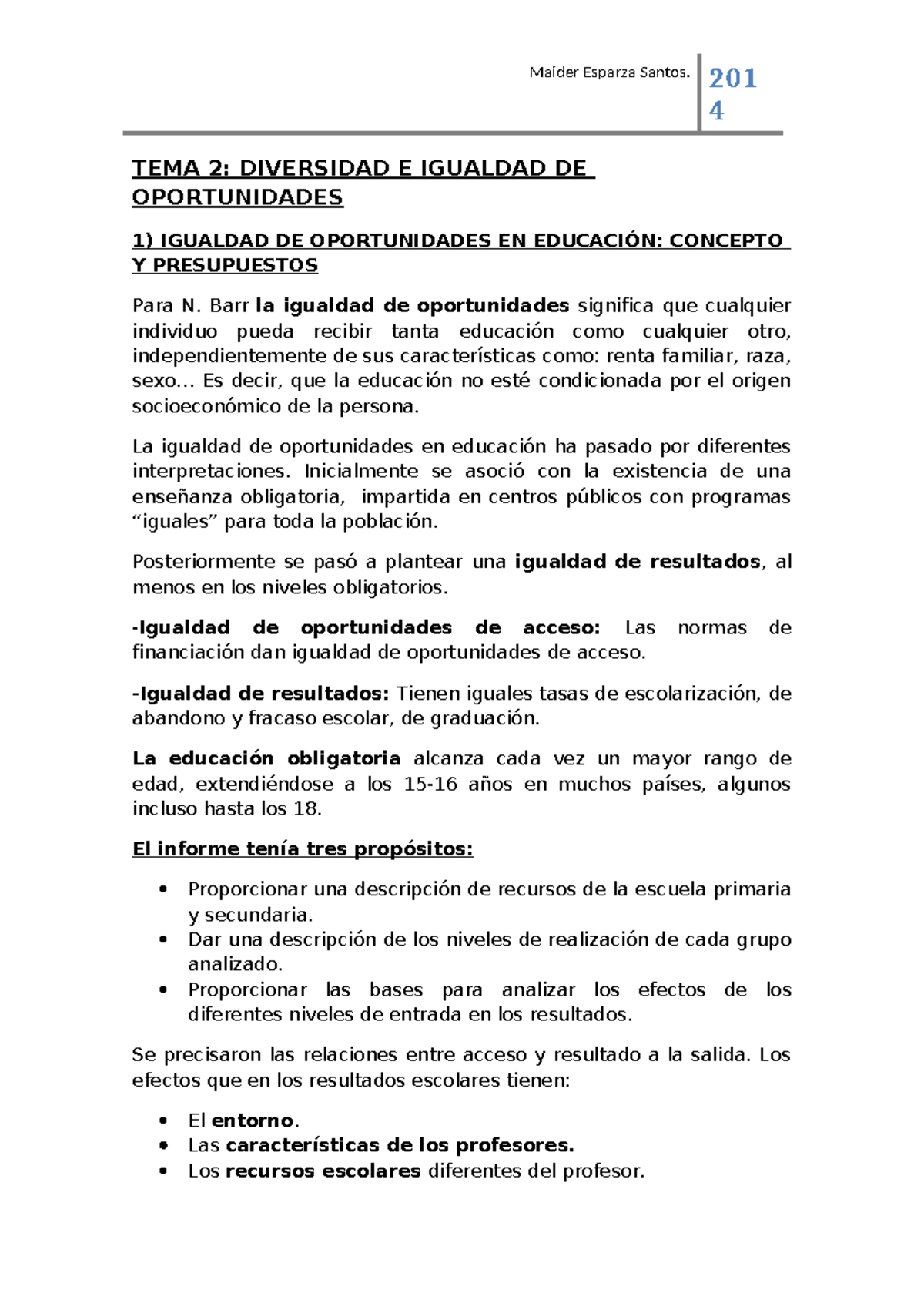 Tema 2Diversidad e igualdad de oportunidades - 201 4 TEMA 2: DIVERSIDAD E IGUALDAD DE ...