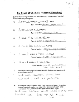 1 - Types of Reactions Pogil - Cornell - Topic/Objective: Types of ...