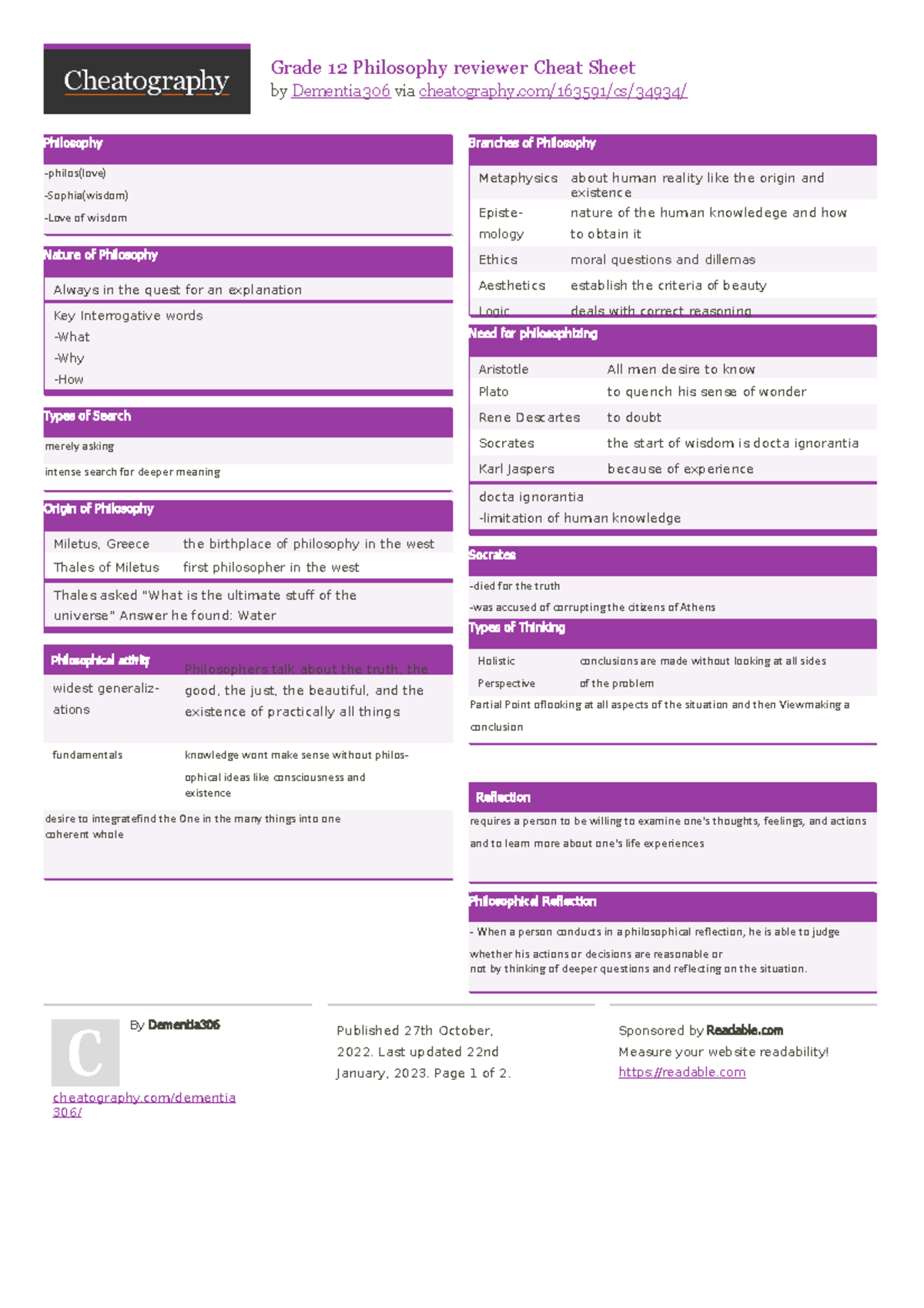 Philosophy - desire to integratefind the One in the many things into ...