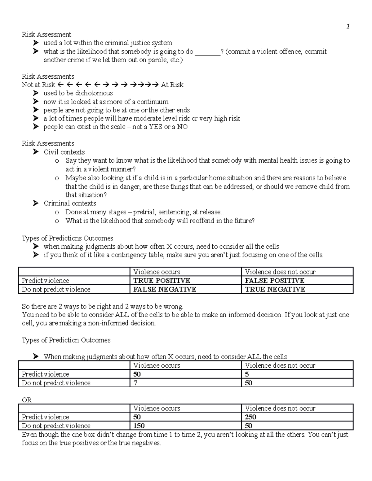 Forensicnotes 5 - Lecture notes Forensic Psychology - Risk Assessment ...