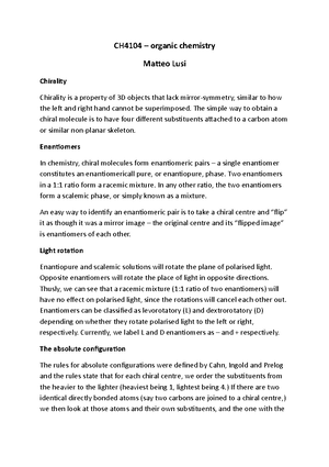 Lecture 3 (video) - CH4104 – organic chemistry Matteo Lusi ...