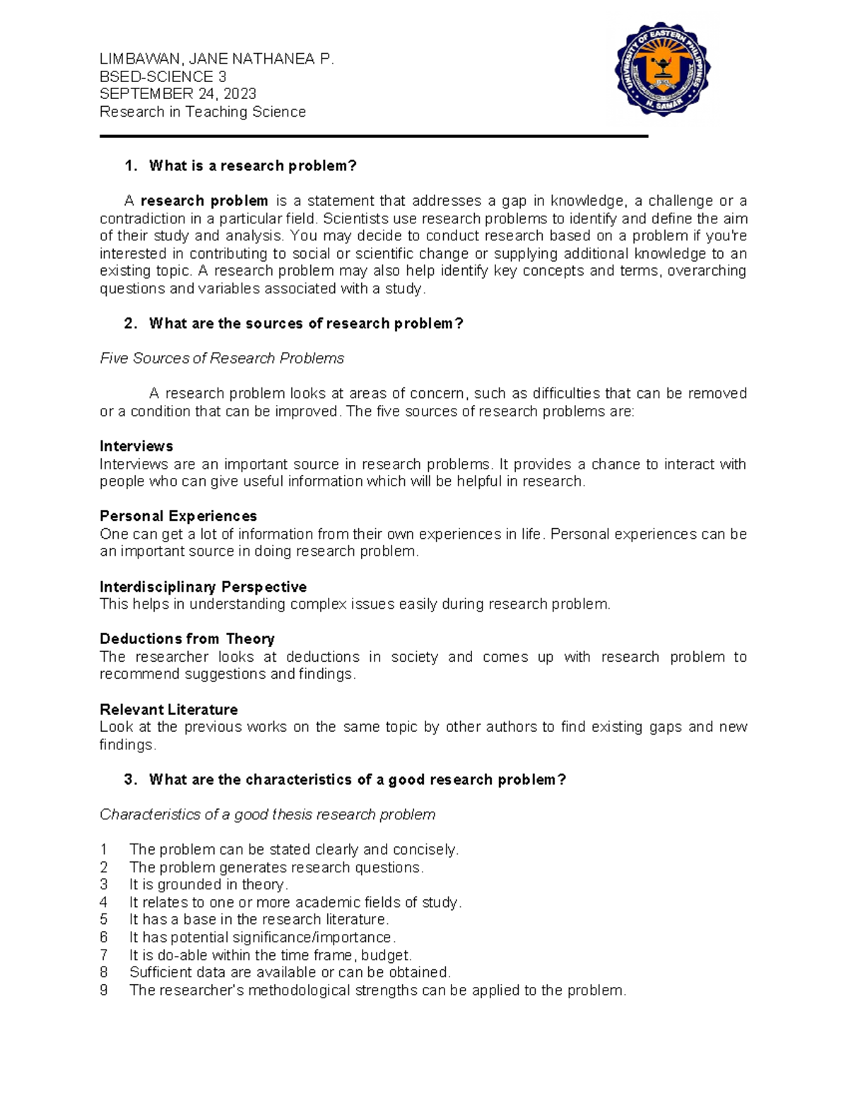 Research - Summary Nursing Informatics - BSED-SCIENCE 3 SEPTEMBER 24 ...