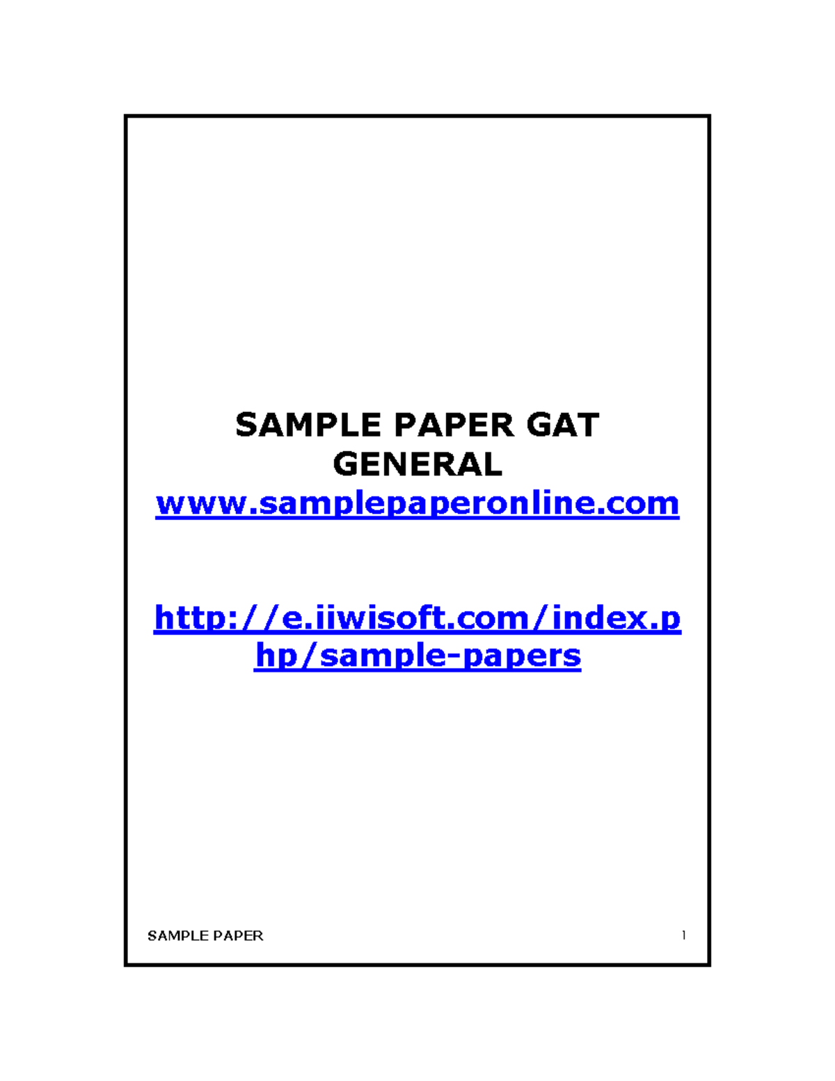 Sample Paper GAT General - SAMPLE PAPER GAT GENERAL samplepaperonline e ...