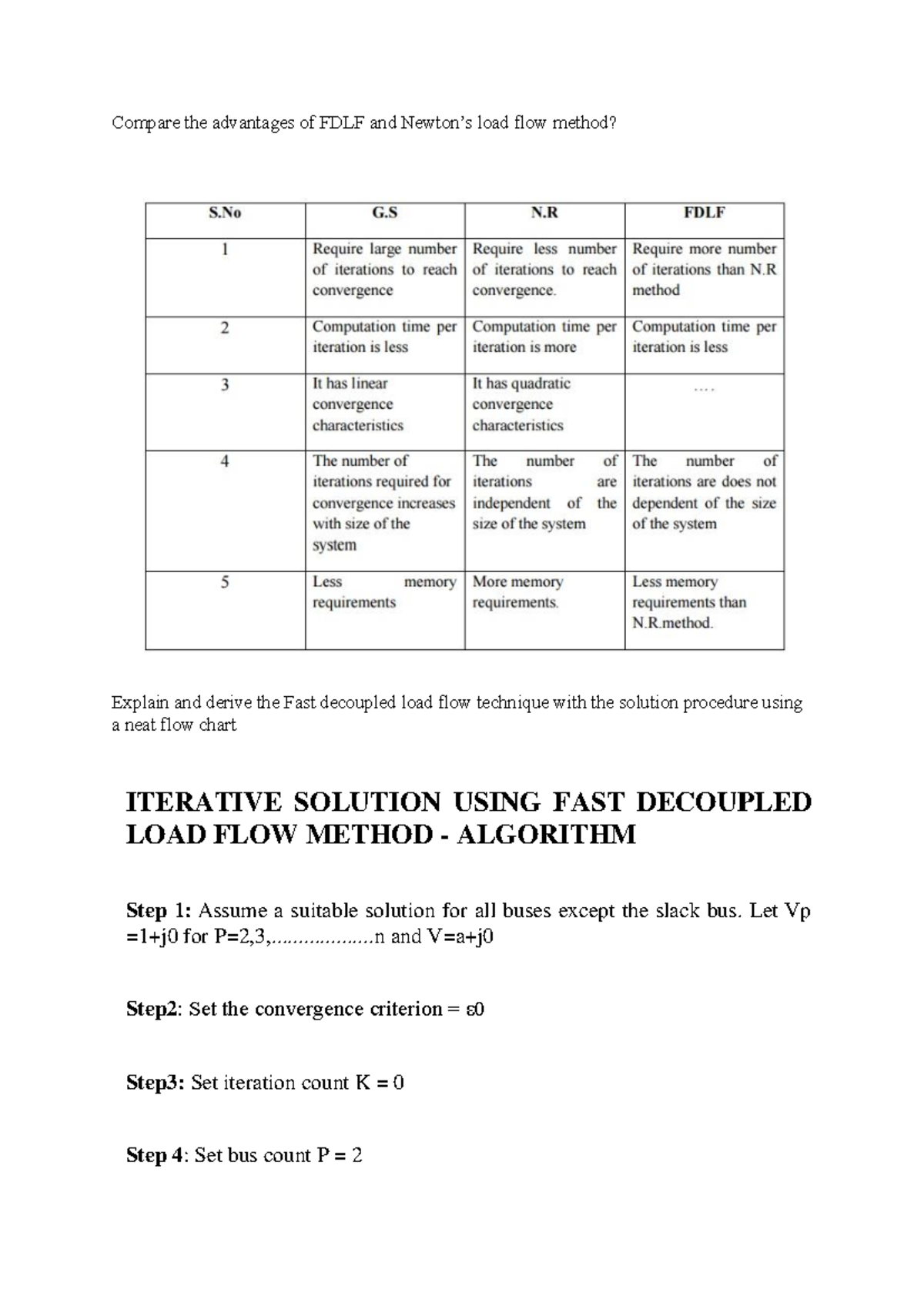 Advance Power system analysis - IMP Answers - Compare the advantages of ...