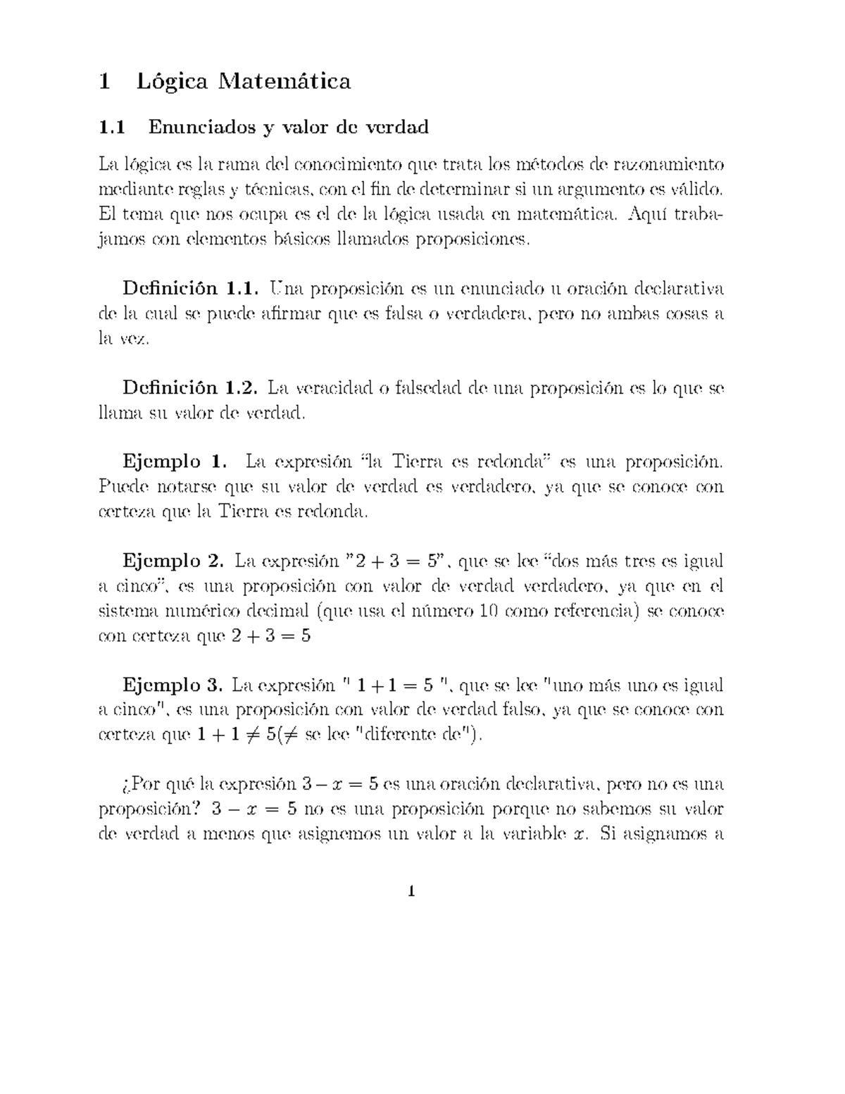 Logica mat - Lógica matemática y temas relacionados. - 1 Lógica ...