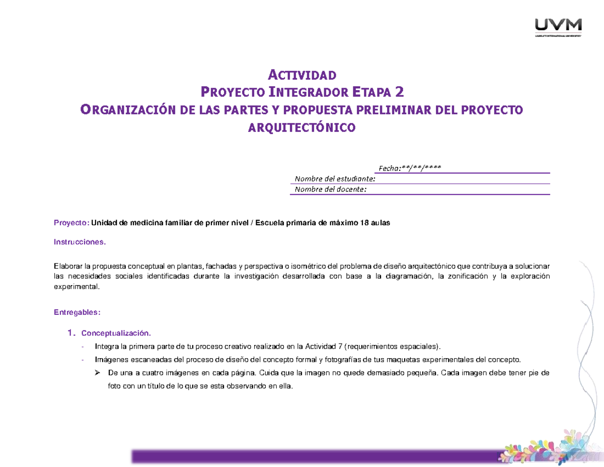 U2 Actividad 10 Proyecto Integrador Etapa 2 - ACTIVIDAD PROYECTO INTEGRADOR ETAPA 2 ORGANIZACIÓN ...