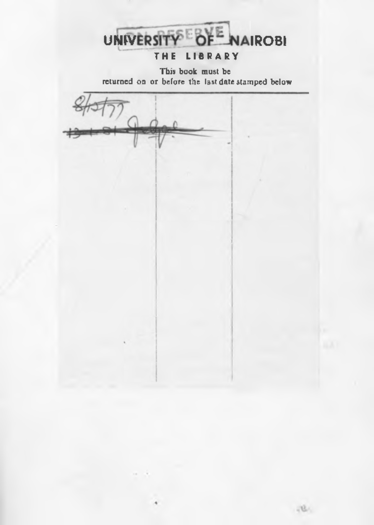 Philosophy of education - UNIV IROBI T H E L I B R A R Y returned on or ...