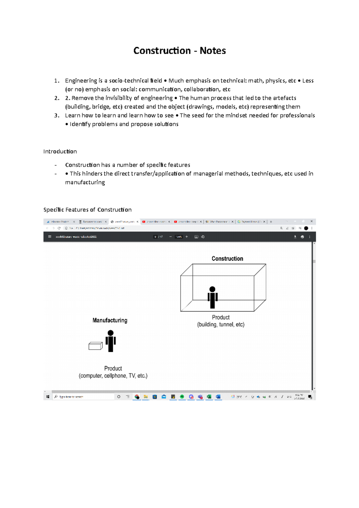 Construction - Notes - describes the process you used to select this ...