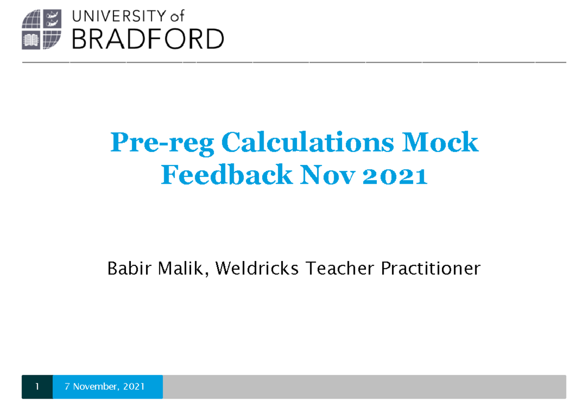 Babir 7th November Pre-reg Calcs support session - Pre-reg Calculations ...