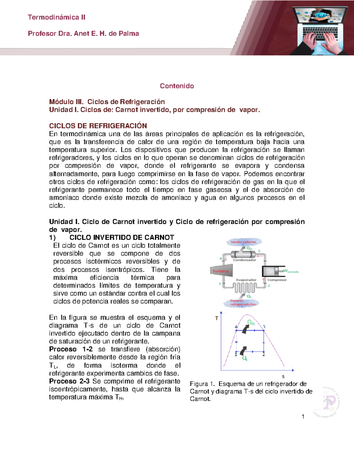 Ciclo de Refrigeración por compresión de vapor Dra Anet de Palma ...