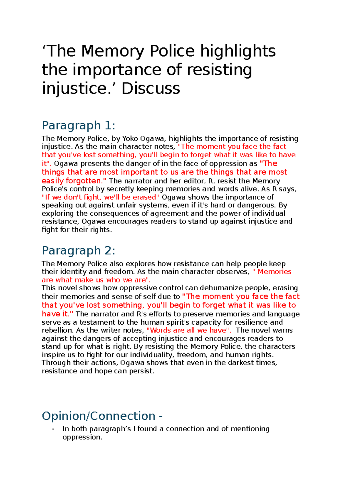 The Memory Police highlights the importance of resisting injustice ...