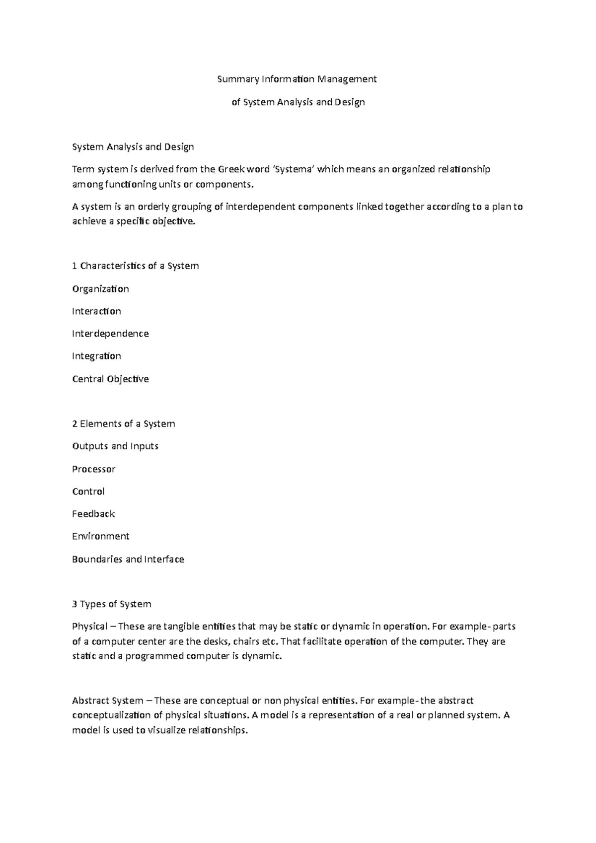 Summary Information Management Of System Analysis And Design Summary summary-information-management-of-system-analysis-and-design-summary