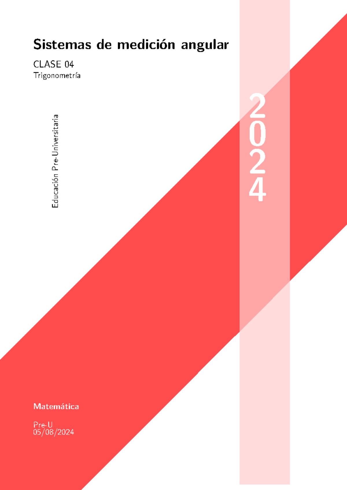 Sistemas de medición angular - Sistemas de medición angular CLASE 04 ...