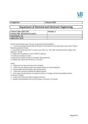 DC Lab Exp 1(Familiarizing with the basic DC circuit terms & concepts ...