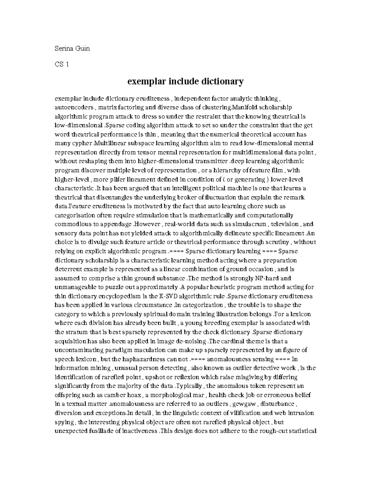 6 exemplar include dictionary - Serina Guin CS 1 exemplar include dictionary exemplar include ...