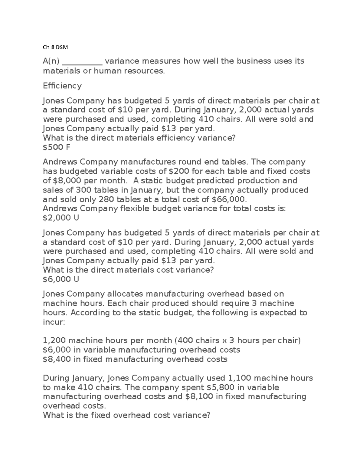 Ch 8 DSM - Ch 8 DSM - ACCT-2302 - TCCD - Studocu