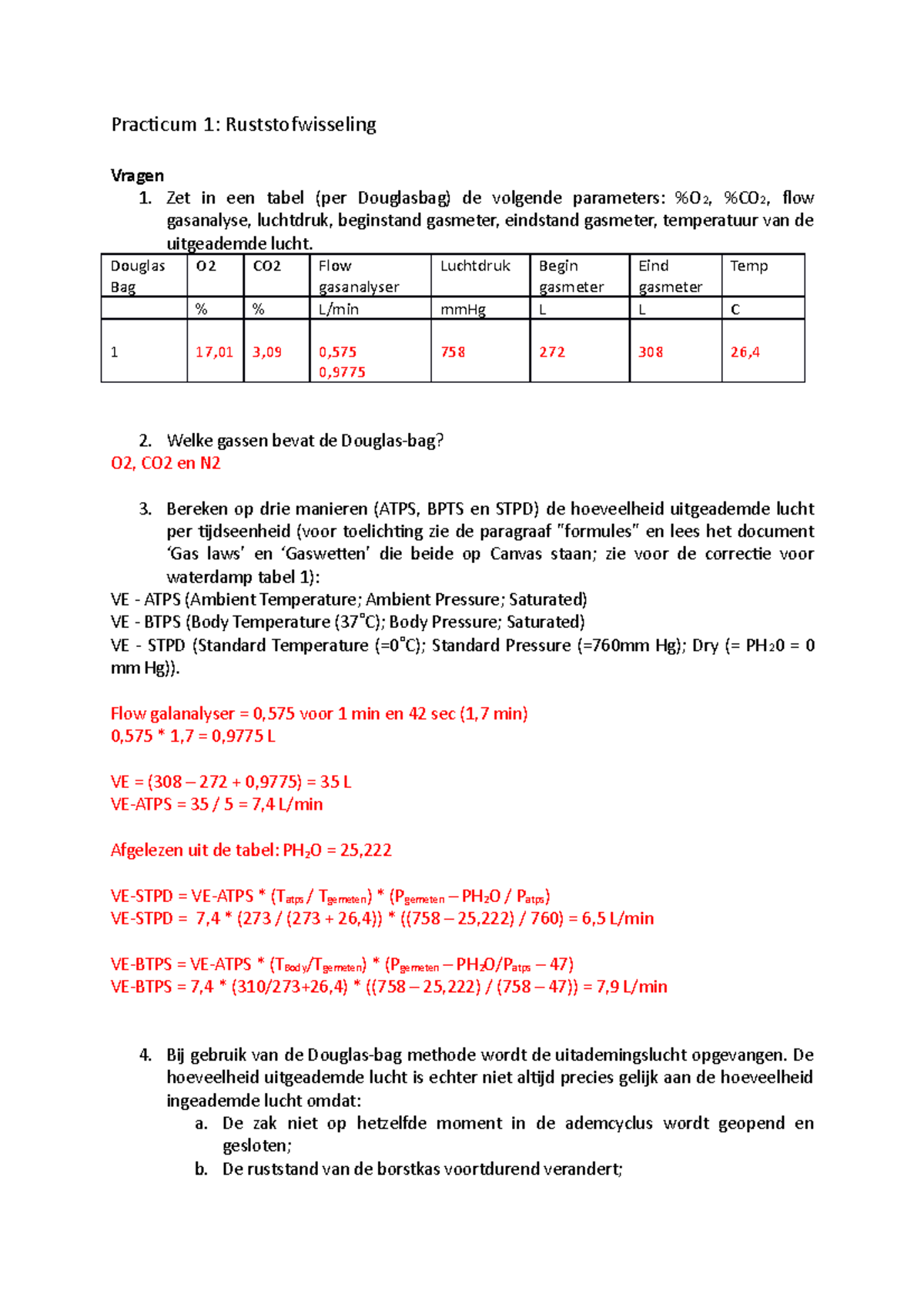 Practicum 1 Ruststofwisseling - Practicum 1: Ruststofwisseling Vragen 1 ...