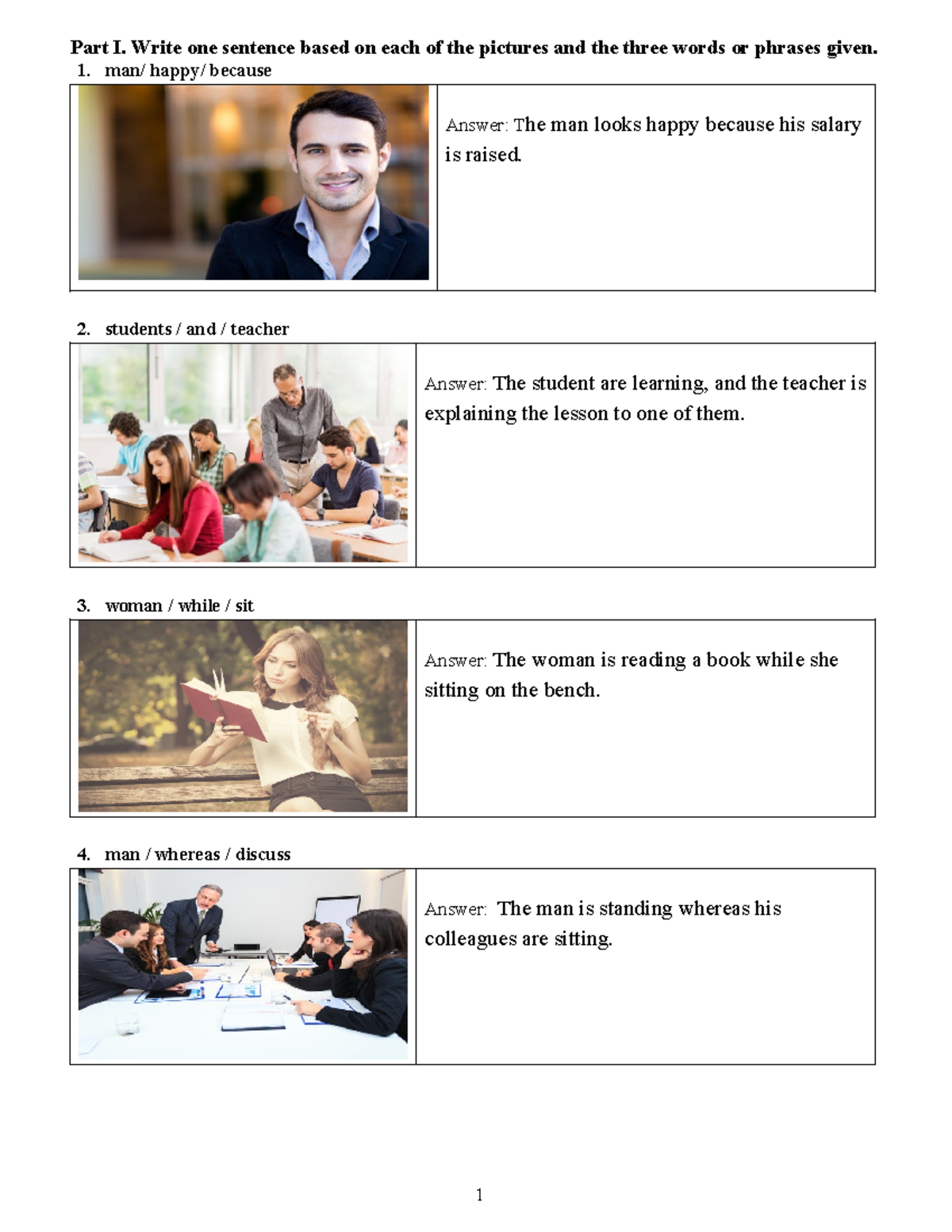 FILE 202011 21 215247 toeic-writing-KEY - Part I. Write one sentence ...