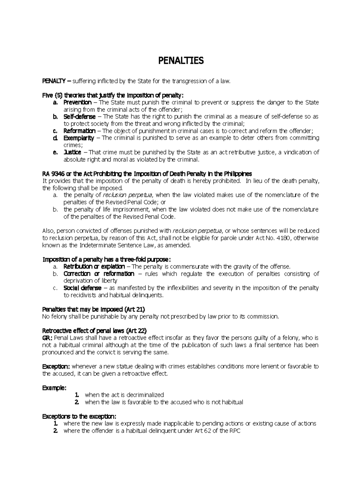 5. Penalties - .................... - PENALTIES PENALTY – suffering ...