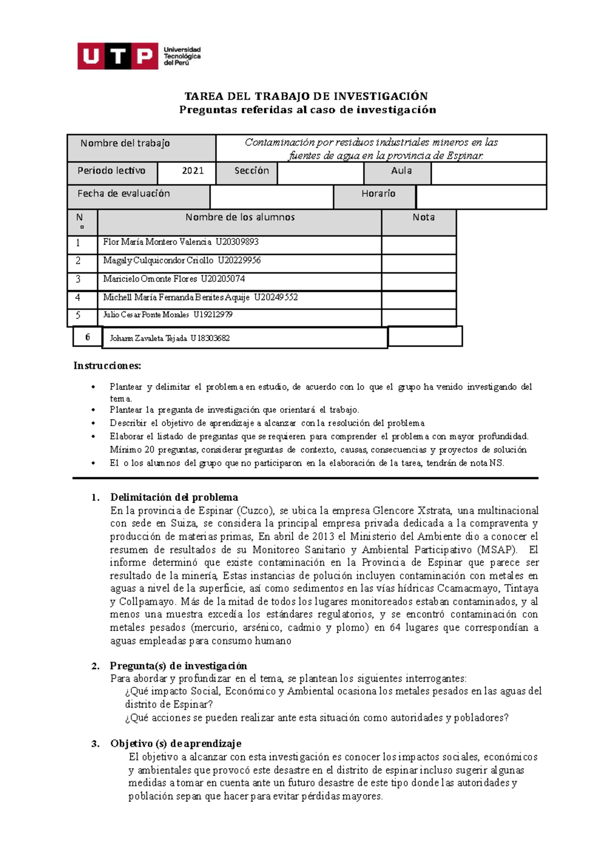 Delimitación del tema de investigación, pregunta, objetivo general y ...