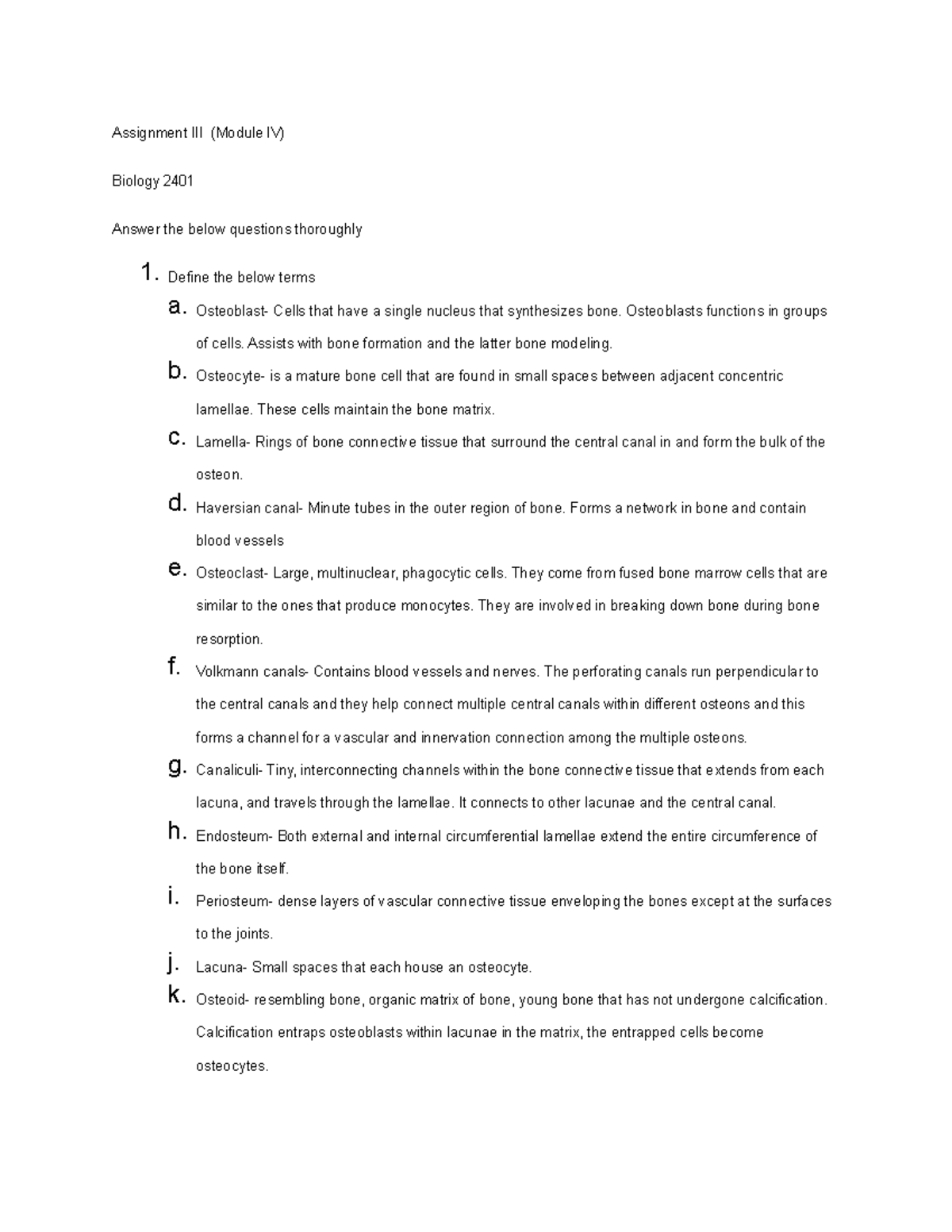 Nerve Practice Assignment Assignment Iii Module Iv Biology 2401