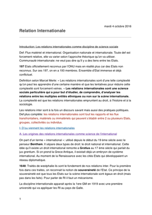 Chapitre 1 les RI de 1890 à 2020 - Chapitre 1 : les relations ...