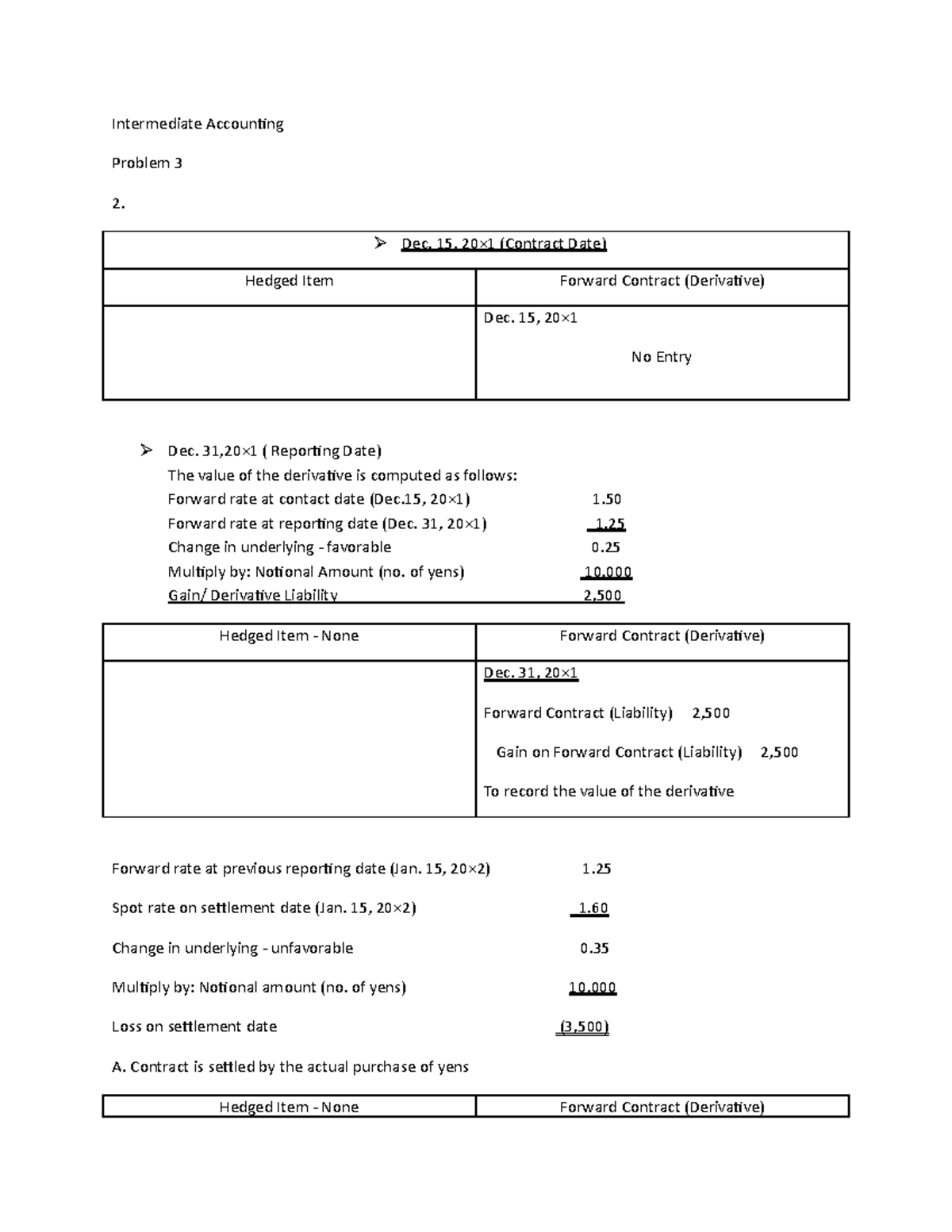 IA -4 - Assignment of accounting - Intermediate Accounting Problem 3 2 ...