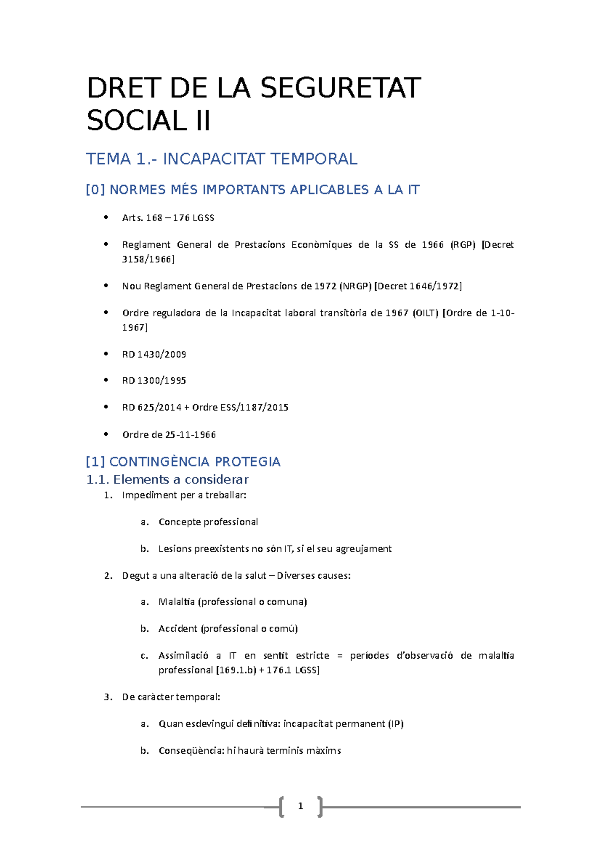 DRET DE LA Seguretat Social II - DRET DE LA SEGURETAT SOCIAL II TEMA ...