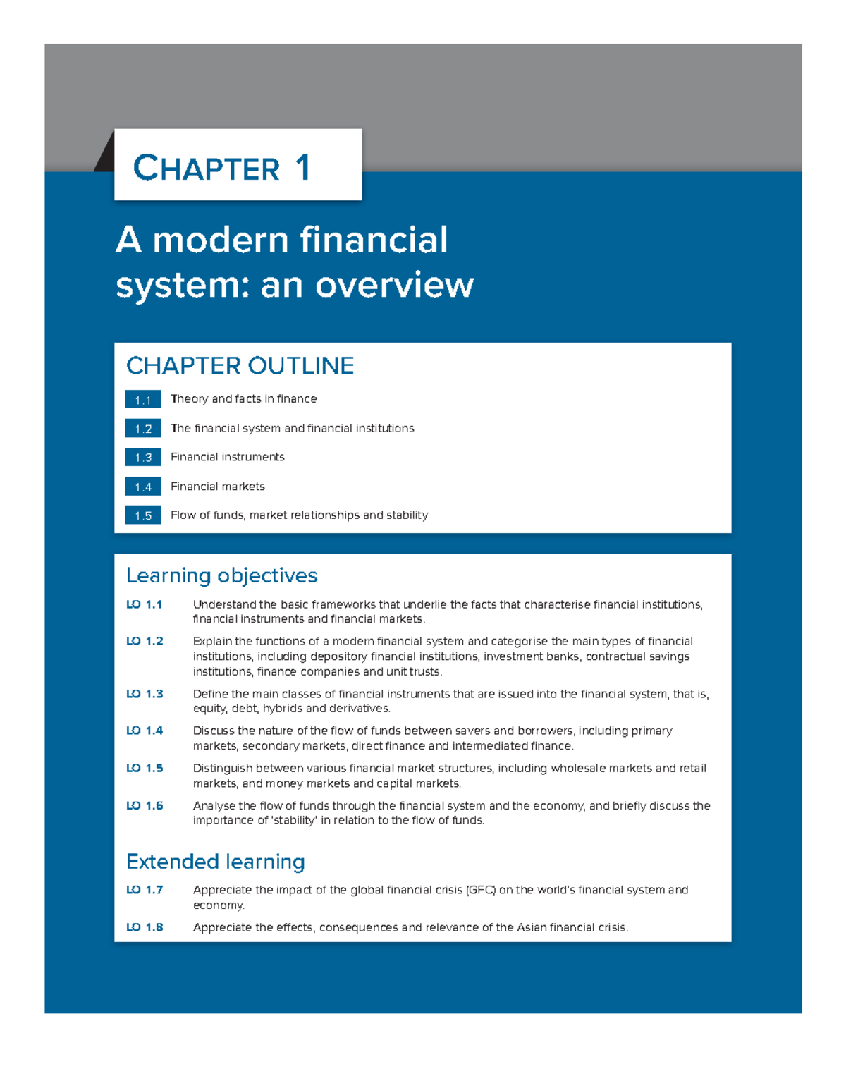 Chapter 1 - financial - CHAPTER 1 A modern financial system: an ...