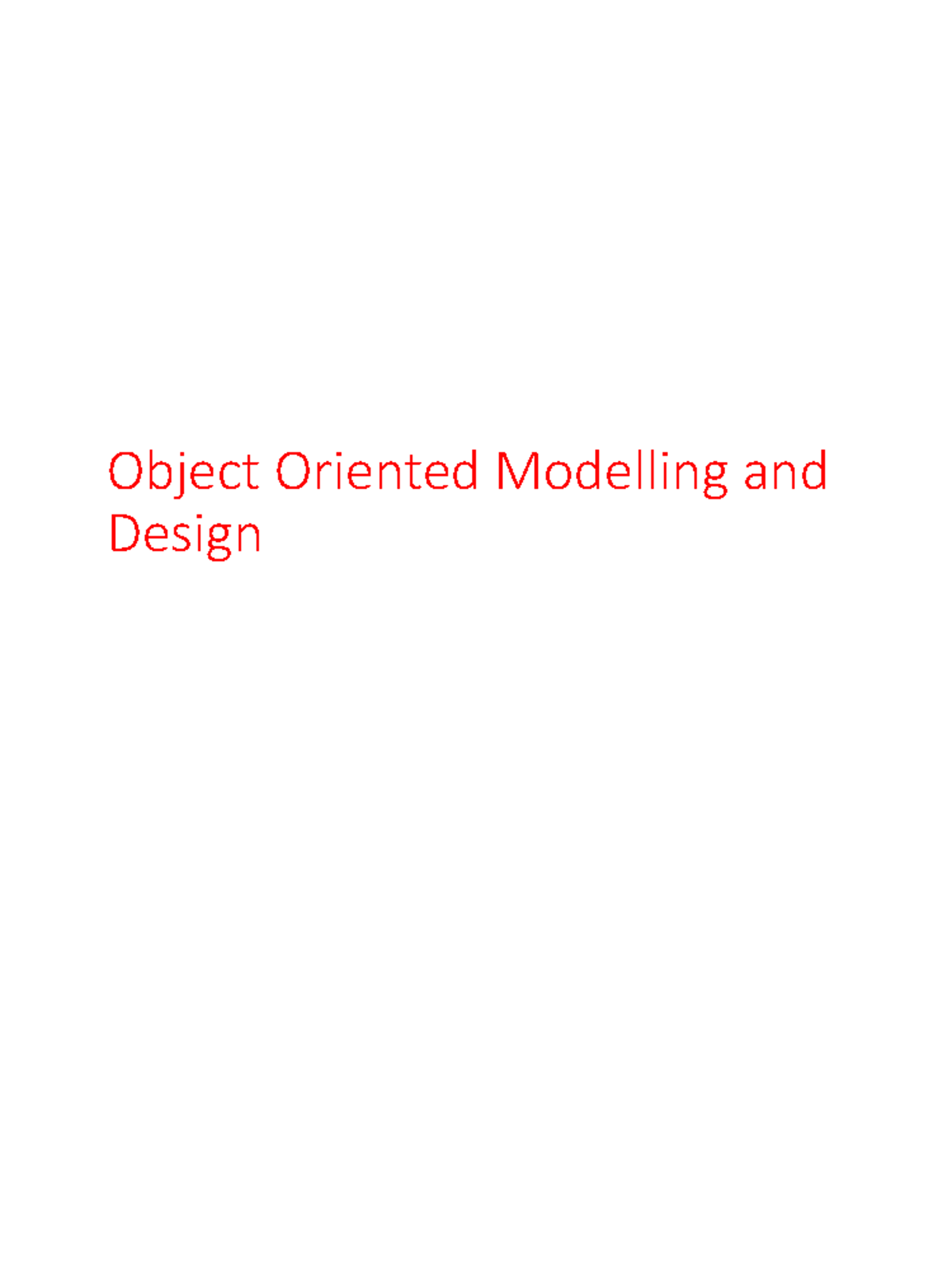 Process Overview, System Conception, Domain Analysis - Object Oriented Modelling and Design ...