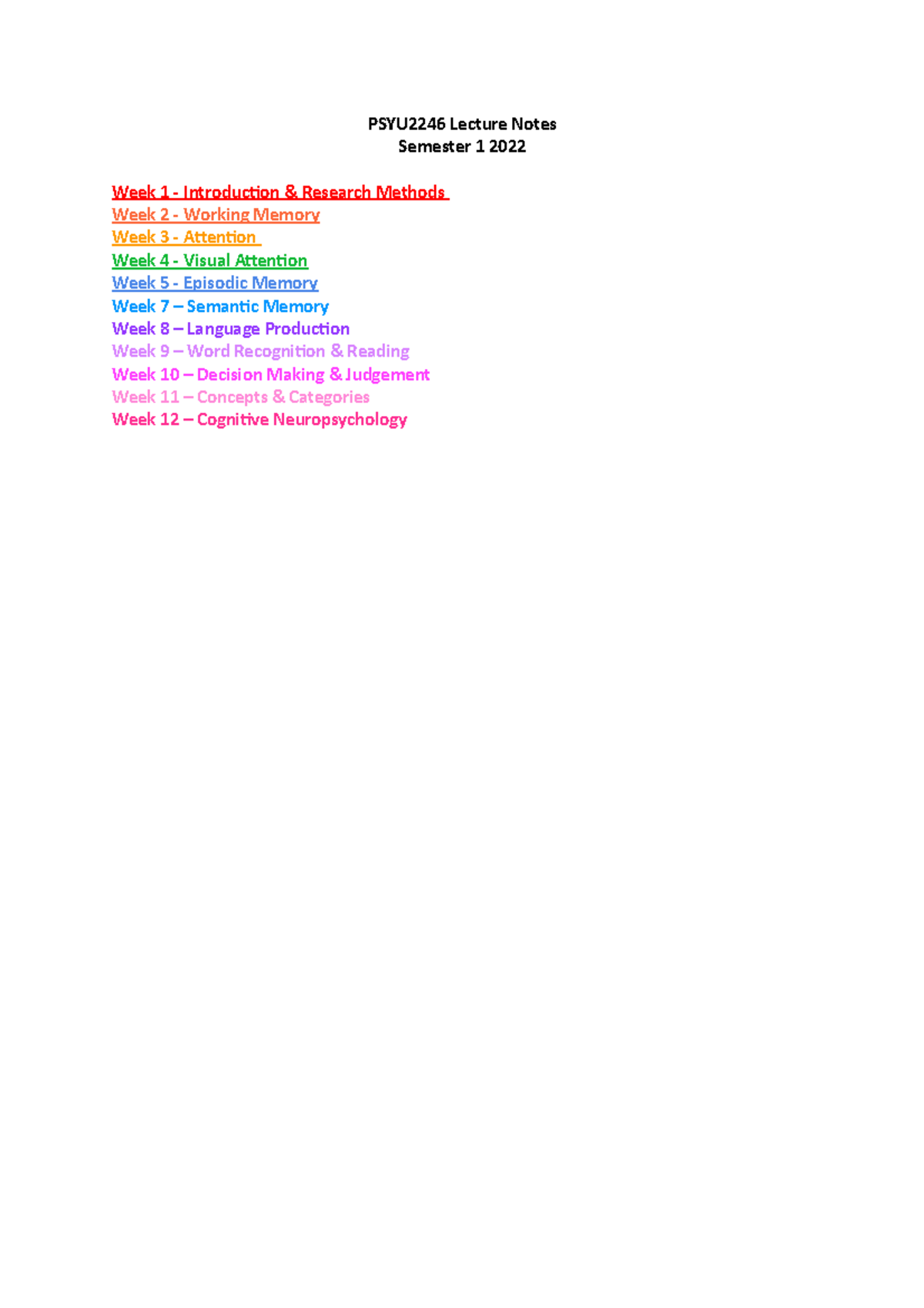 Psyu2246 Lecture Notes Psyu2246 Lecture Notes Semester 1 2022 Week 1 Introduction And Research