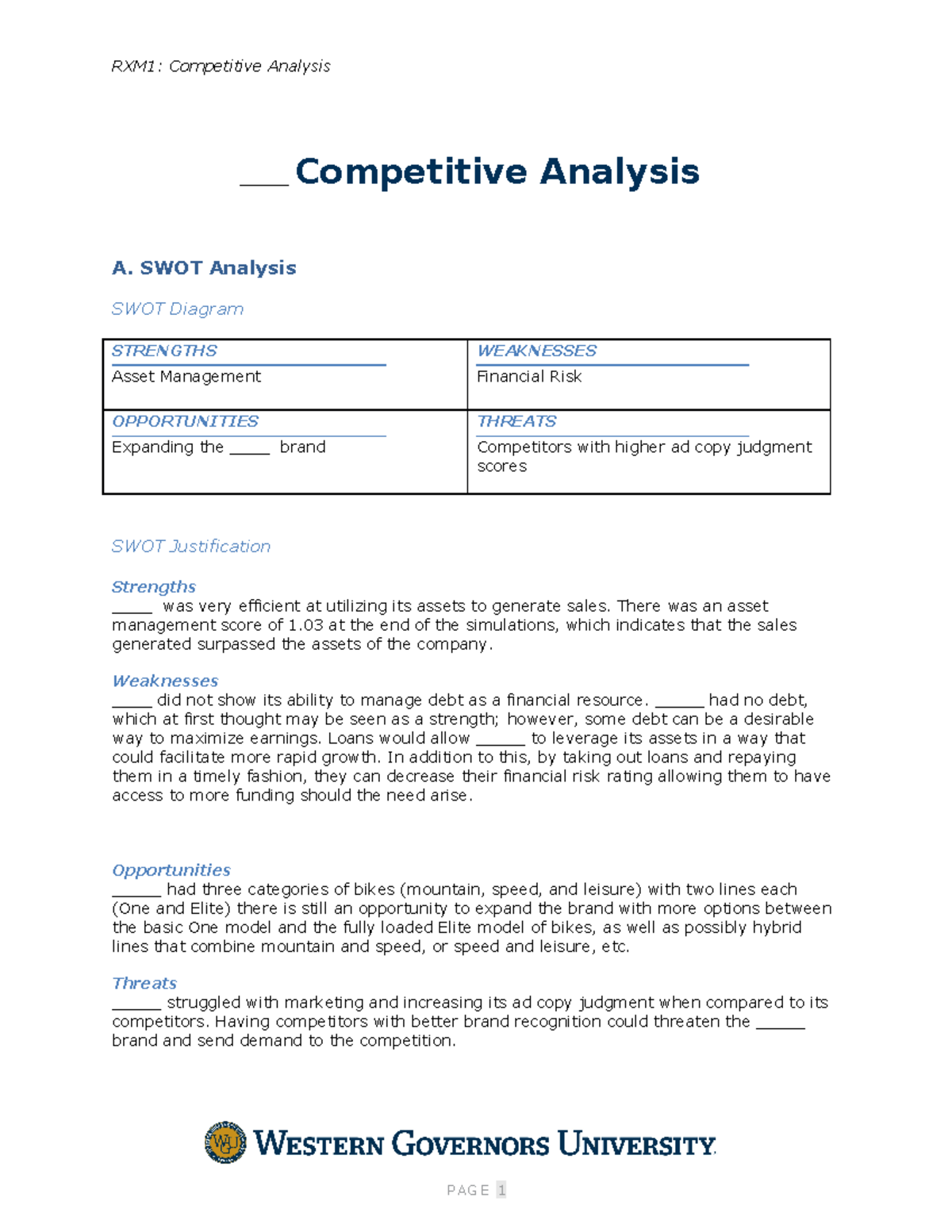 Competitive Analysis Redacted Business Simulation Report - RXM1 ...