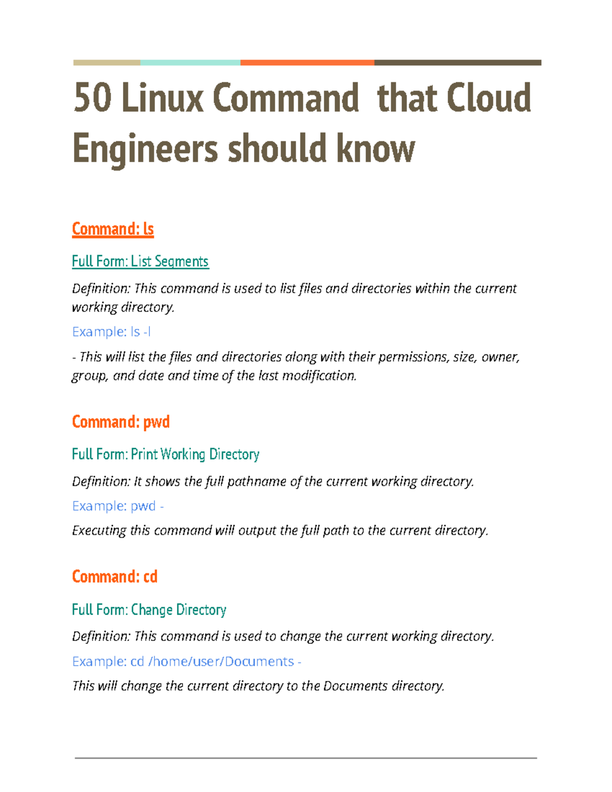 Linux-4 - Summary CSR guru boss - 50 Linux Command that Cloud Engineers ...