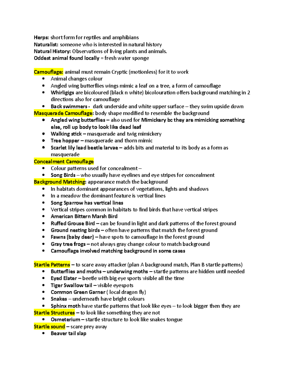 Natural history review - Herps: short form for reptiles and amphibians ...