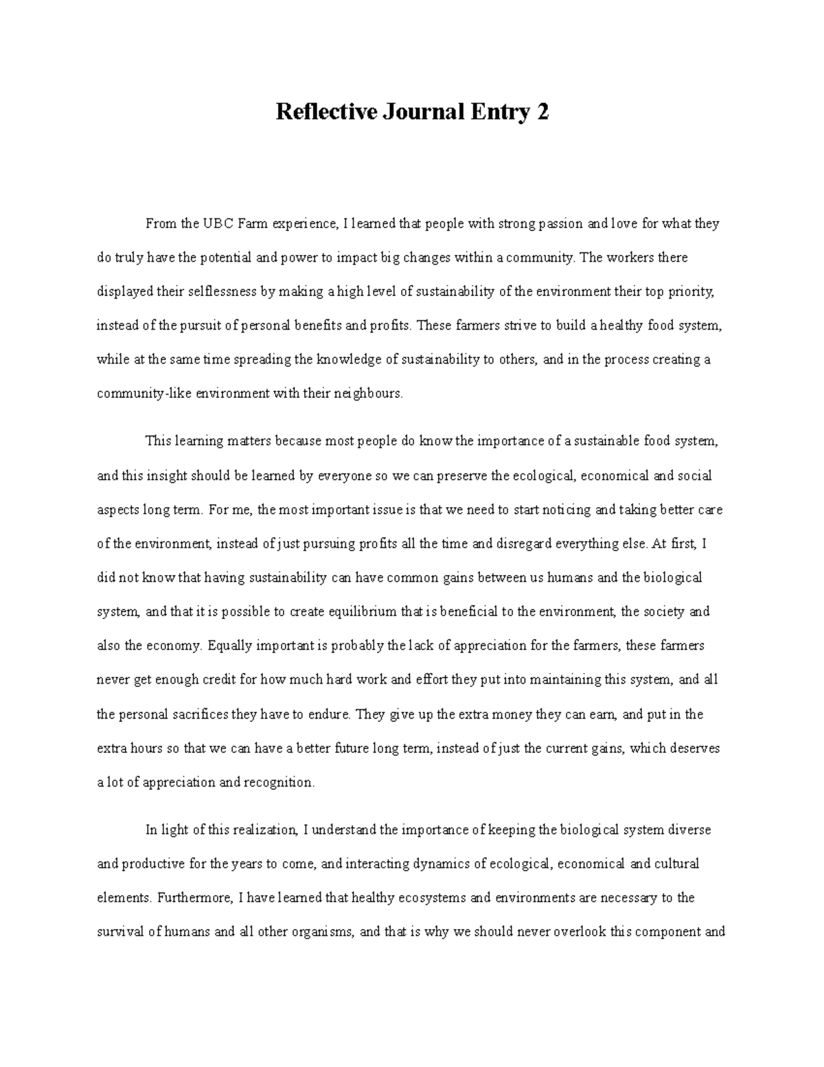 Reflective Journals Entries #2, 3, 4 - Reflective Journal Entry 2 From ...