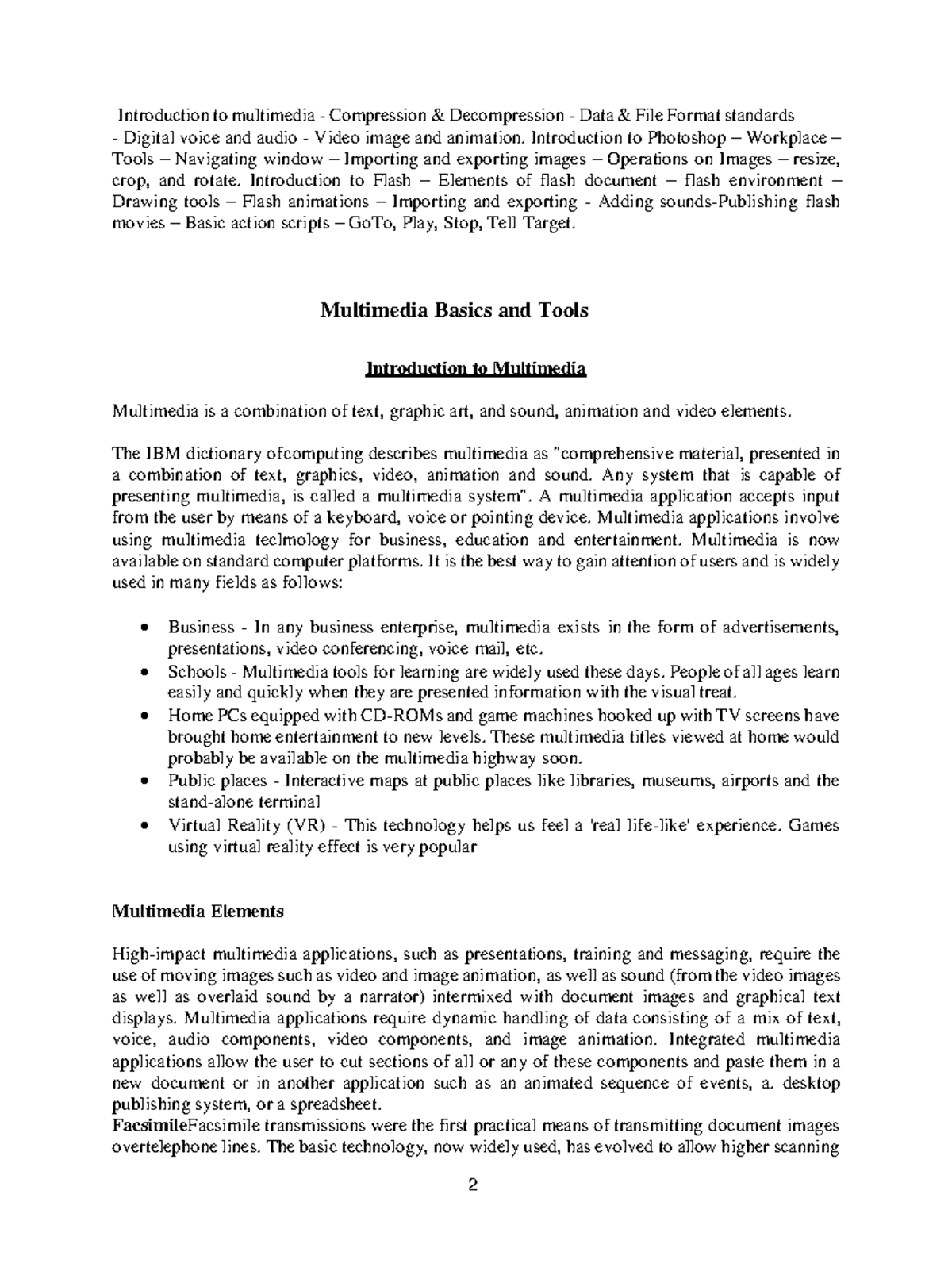 UNIT-5 OF Advances IN Computer Graphics - Introduction to multimedia ...