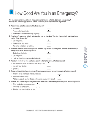 08-Intermediate 1 Workbook Unit 8 - Emergency a. In the computer lesson, Mary left John a ...