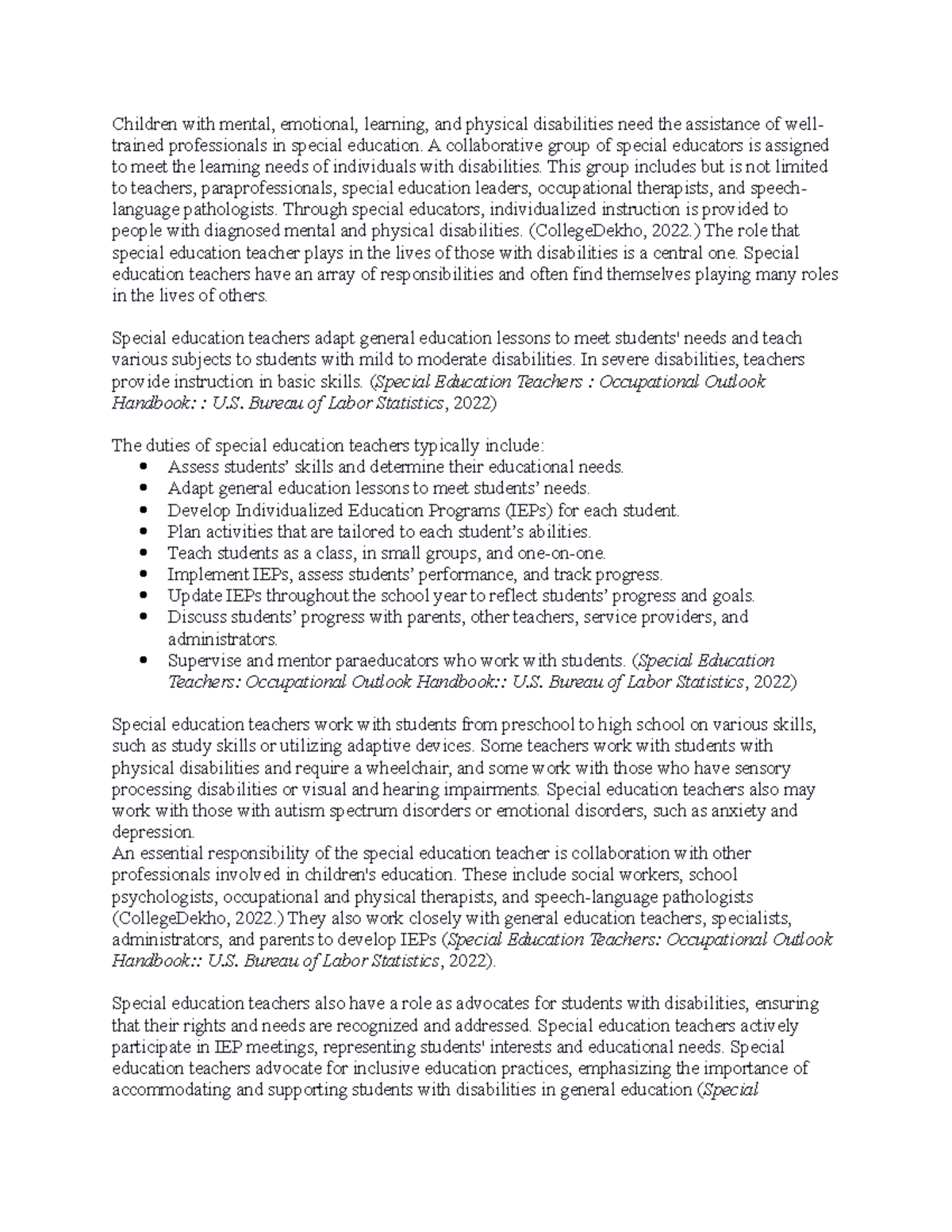 Careers in the Field of SPED - EDU-535 - GCU - Studocu