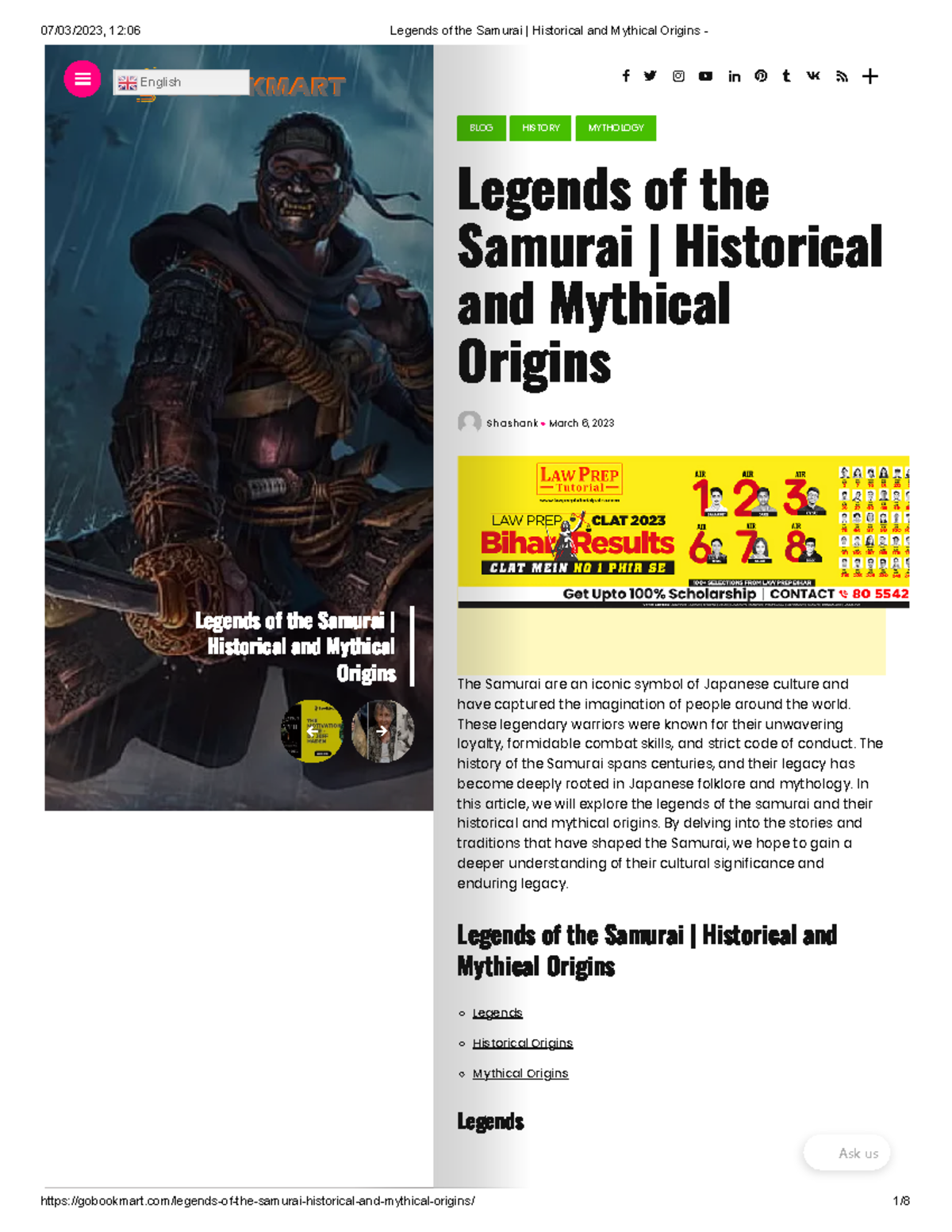 Legends of the Samurai Historical and Mythical Origins - Legends of the ...
