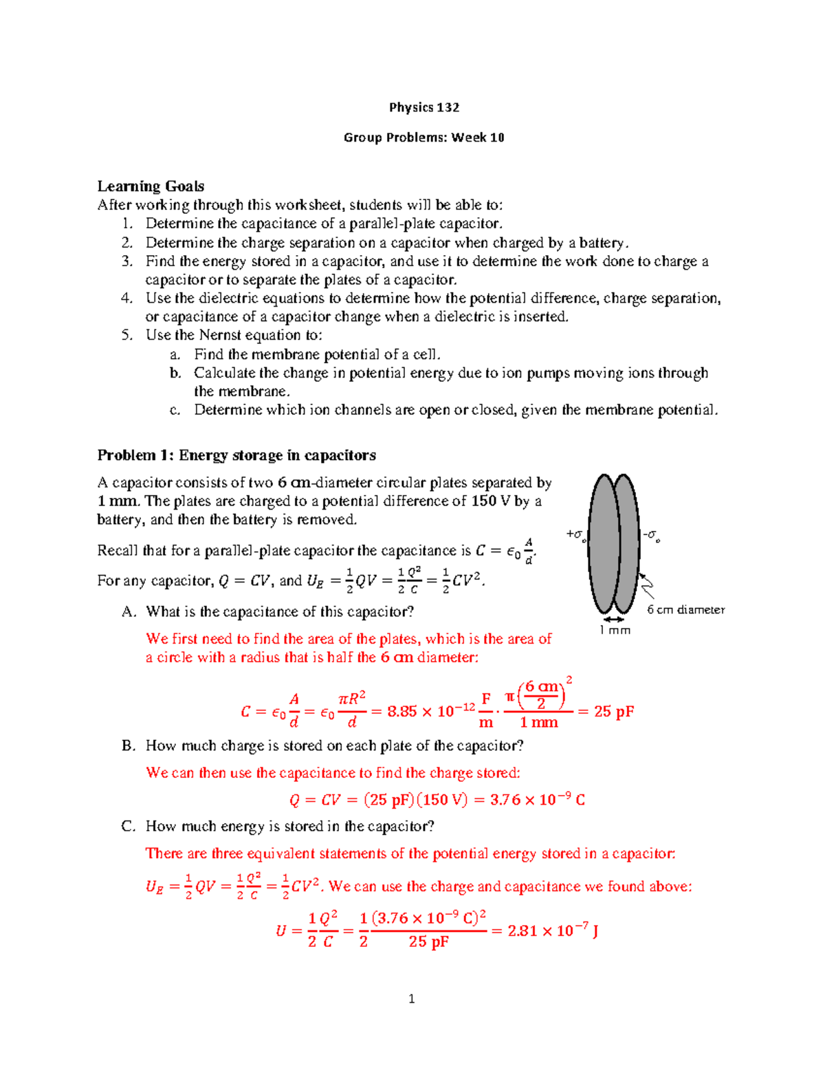 Combined Group Problem Answers Fall 2022 - Physics 132 Group Problems ...