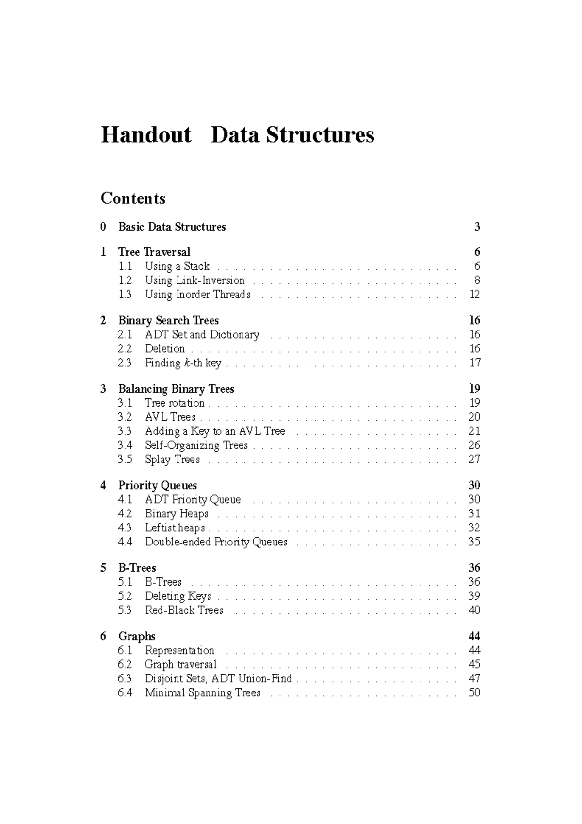 Summary - complete ( handout data structures) - Handout Data Structures ...