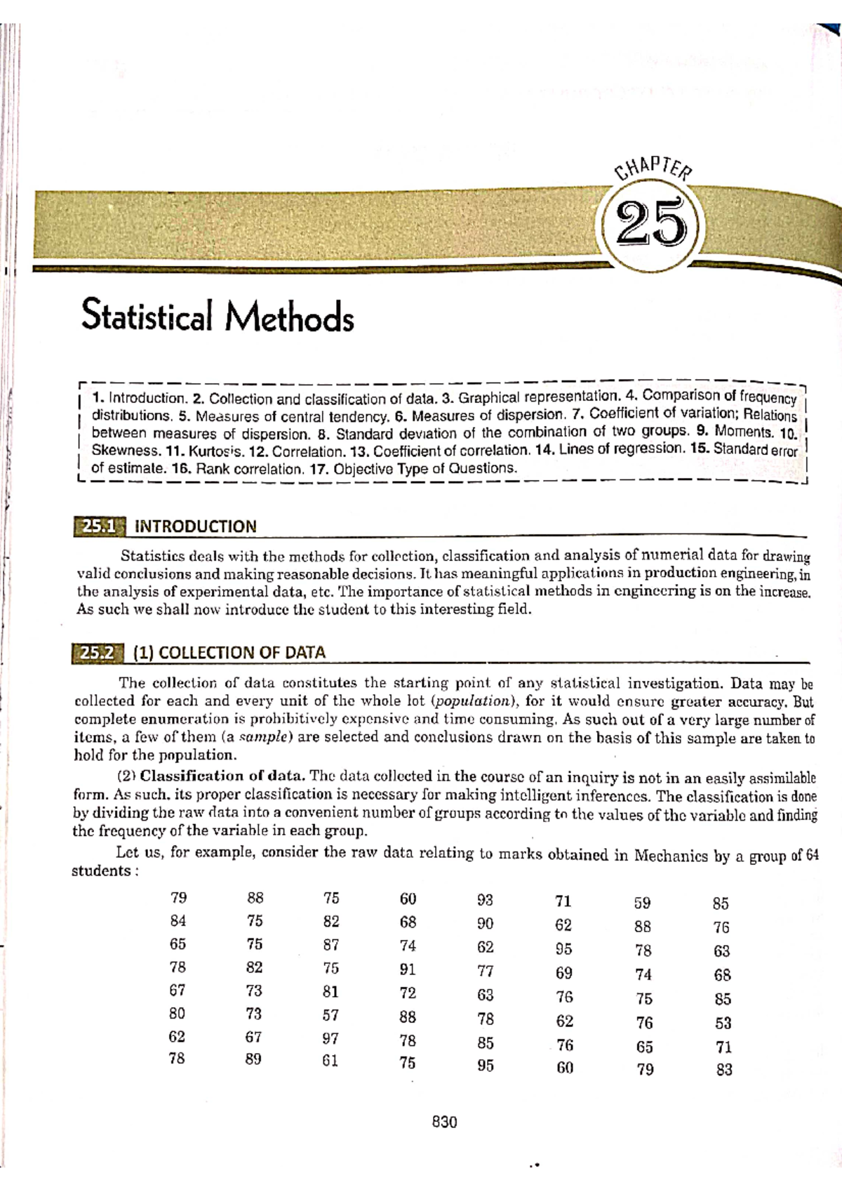 collection of statistical methods - CHAPTER 25 Statistical Methods 1 ...
