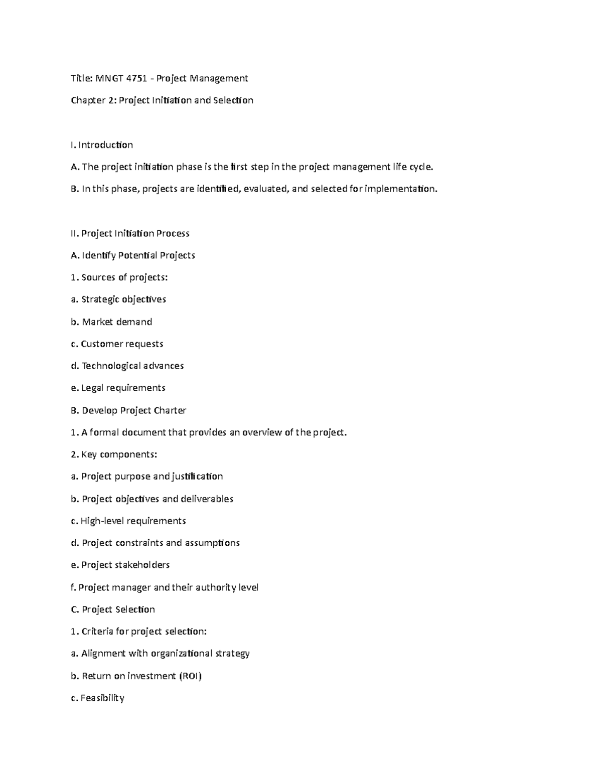 Project Management ch 2 - Title: MNGT 4751 - Project Management Chapter ...