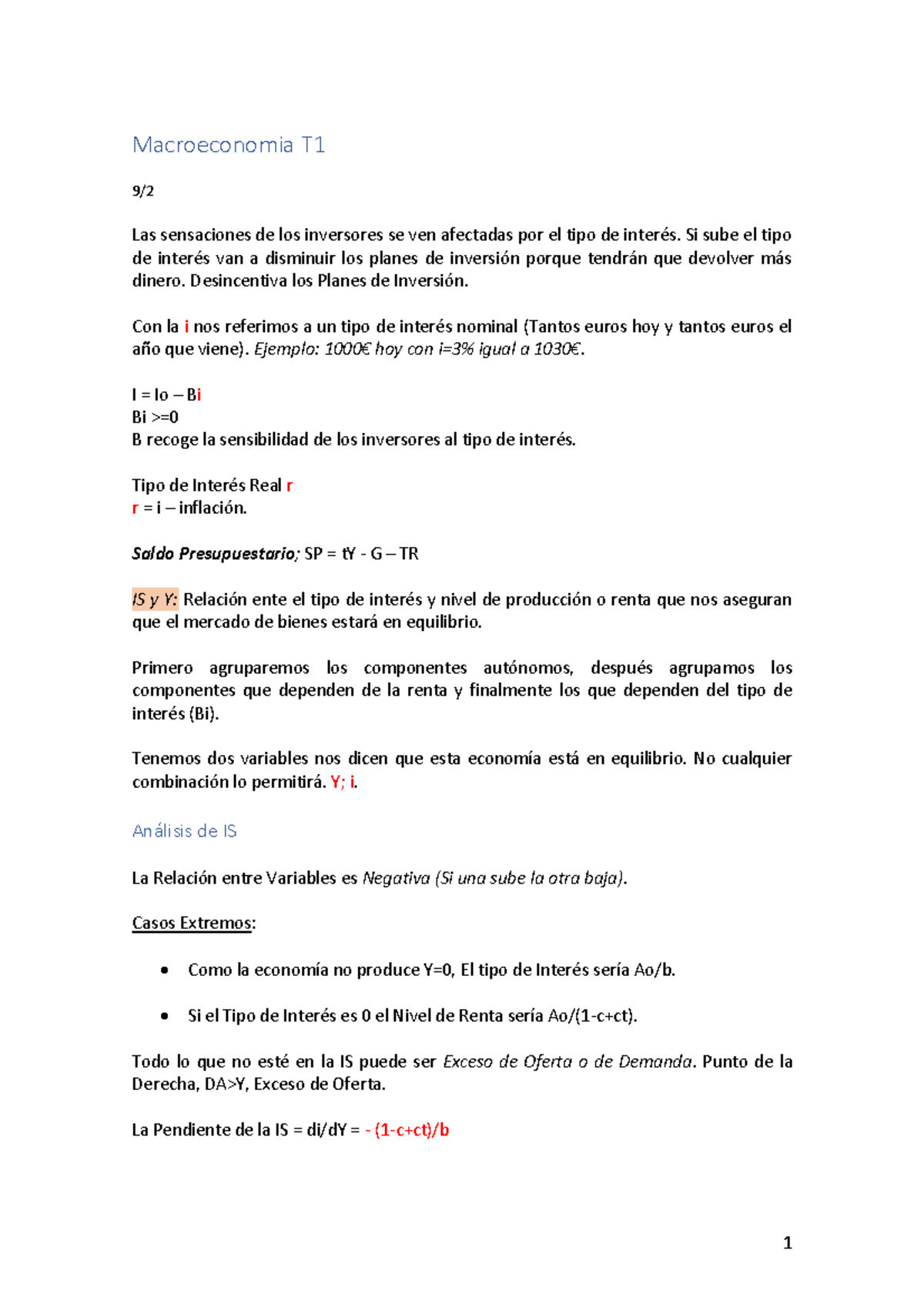 Macroeconomia T1 - macro - Macroeconomia T 9/ Las sensaciones de los inversores se ven afectadas ...