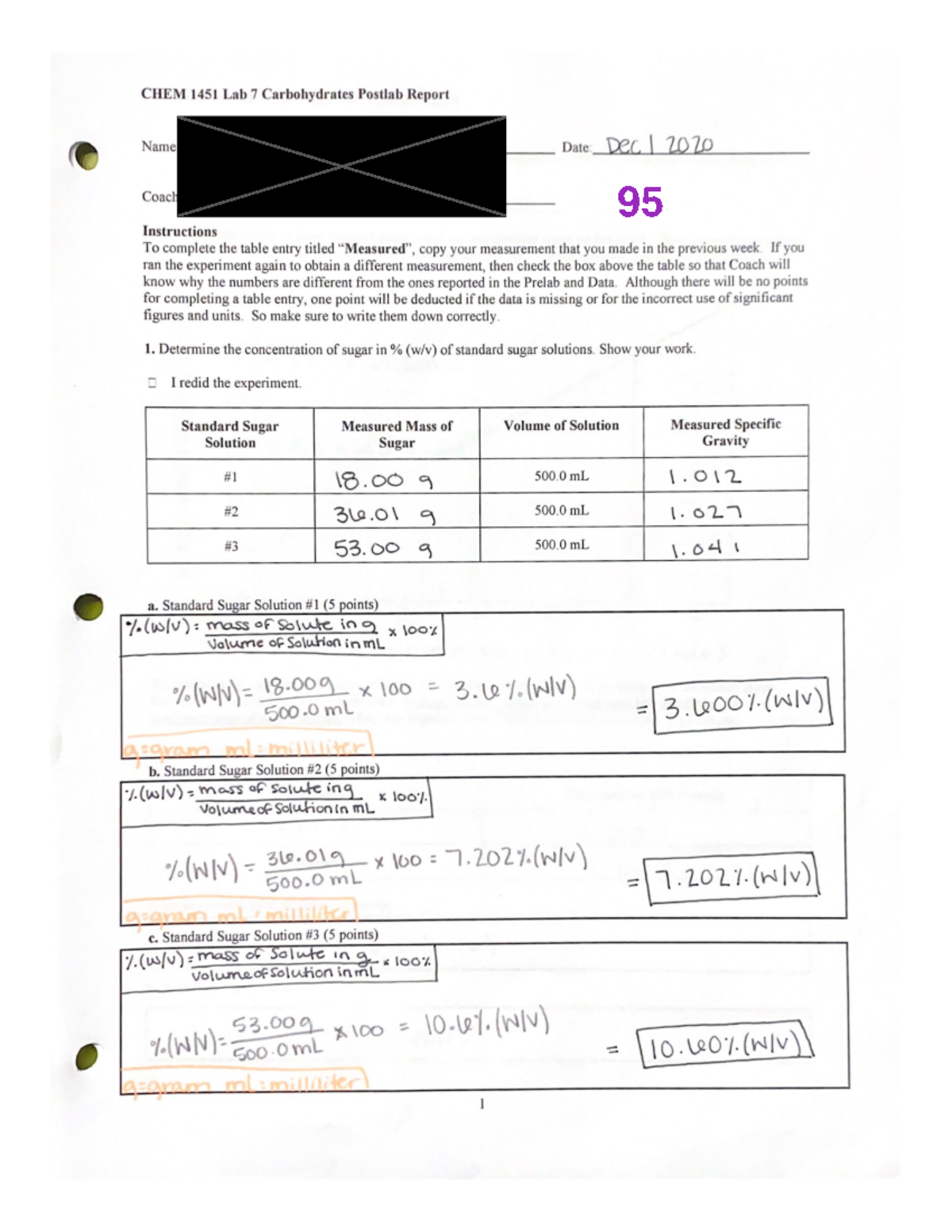 Post Lab 7 - lab - CHEM 1341 - Studocu