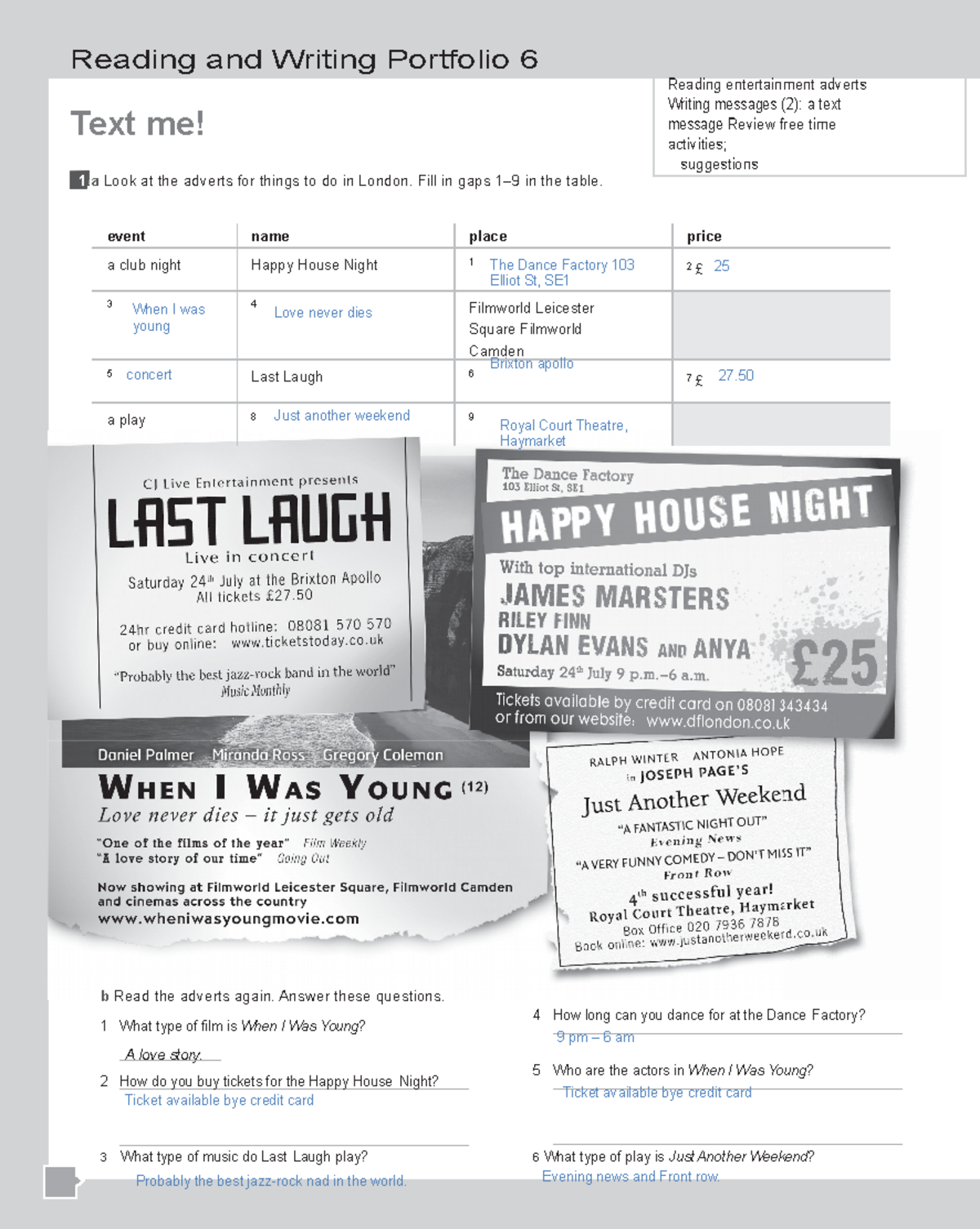 Portfolio U6-convertido - Reading and Writing Portfolio 6 Text me! 1 a ...